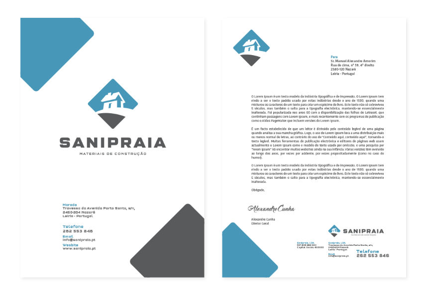 Linha Gráfica Sanipraia Logotipo Linha gráfica Material quarto de banho ...